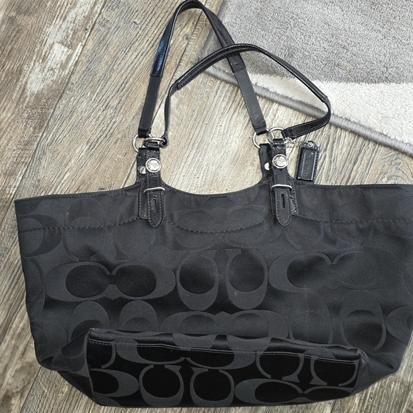 Coach | Bags | Coach Signature 2way Canvas Tote Bag F6175 Black | Poshmark
